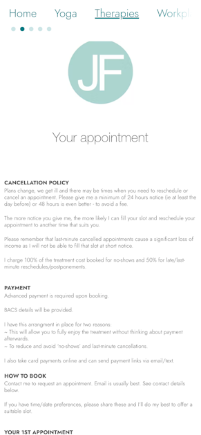 Your appointment - Janine Ford Therapies